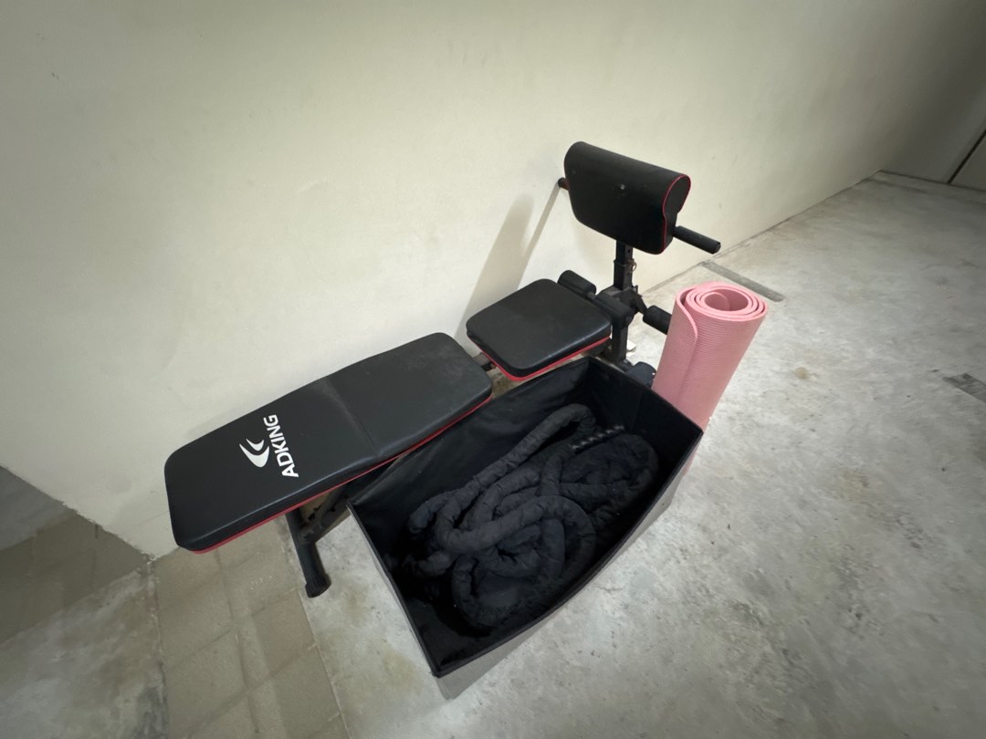 ADKING Adjustable Weight Bench with Accessories, Sports Equipment ...