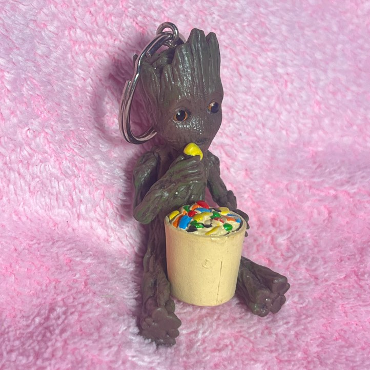 Baby Groot Keychain with Candy, Hobbies & Toys, Toys & Games on Carousell