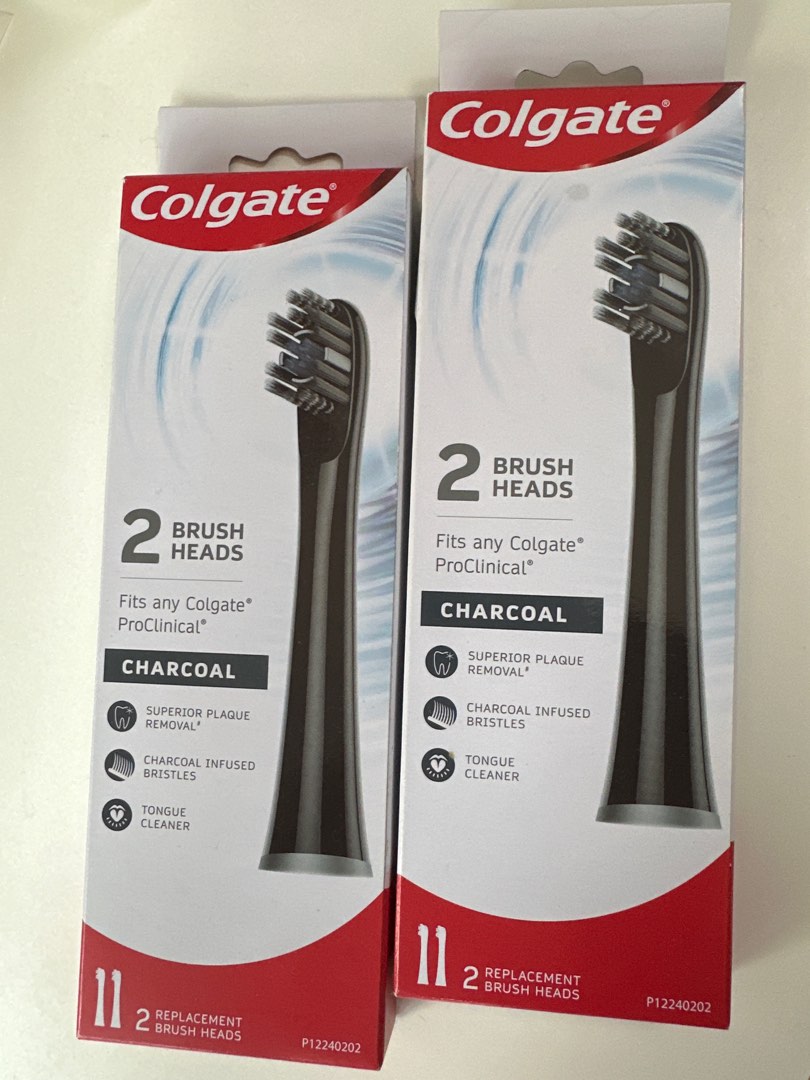 Colgate ProClinical Charcoal Replacement Brush Heads (Bundle of 2), Beauty & Personal Care, Oral ...