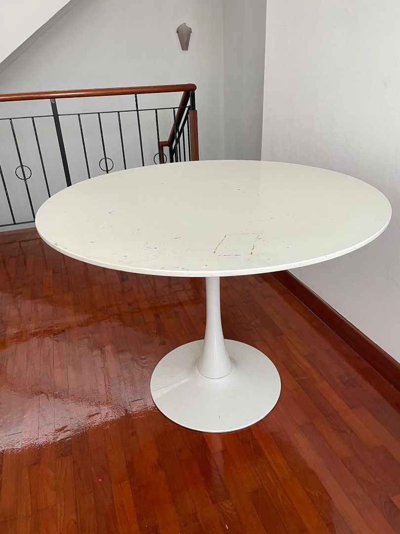 DOCKSTA IKEA Table, white/white, 103 cm, Furniture & Home Living ...