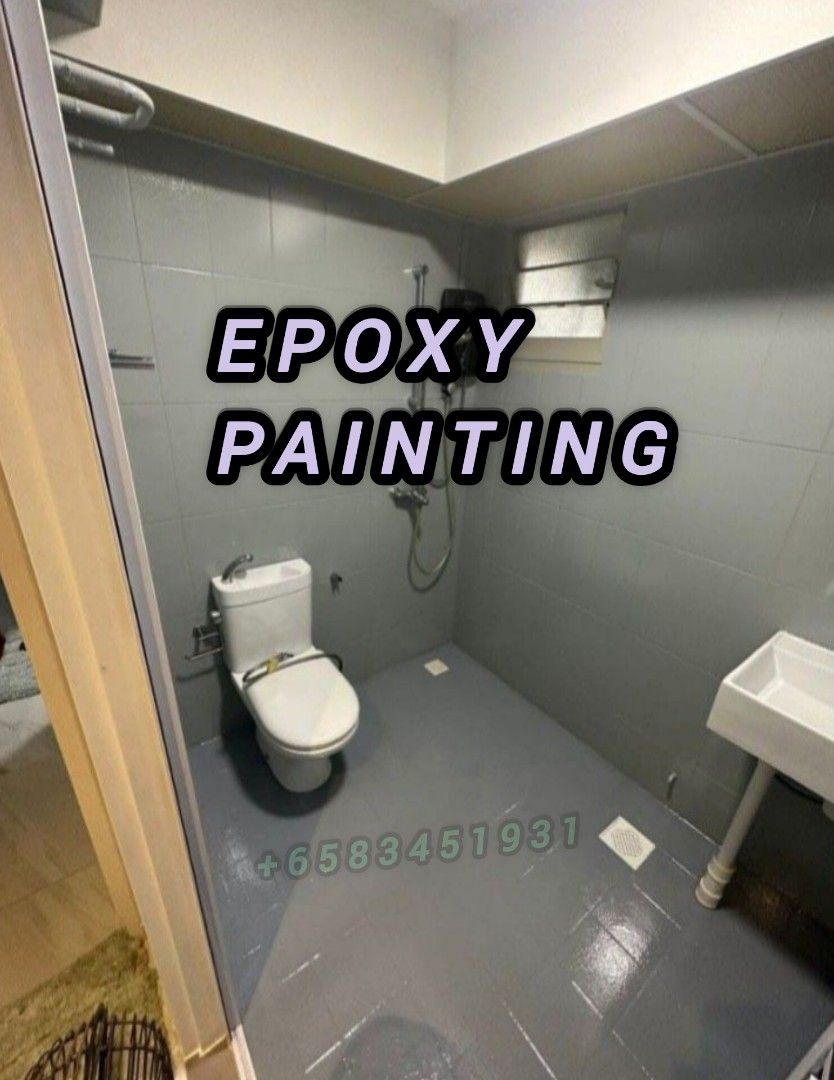 Expert epoxy painting service / toilet wall & floor epoxy painting /kitchen wall & floor epoxy ...