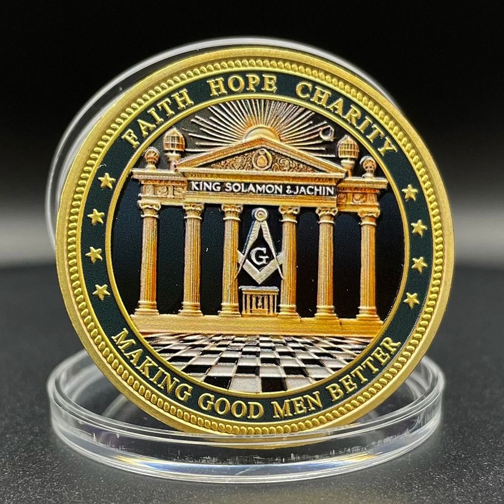 Freemason Challenge Coin Masonic Symbol Token Brotherhood Commemorative ...