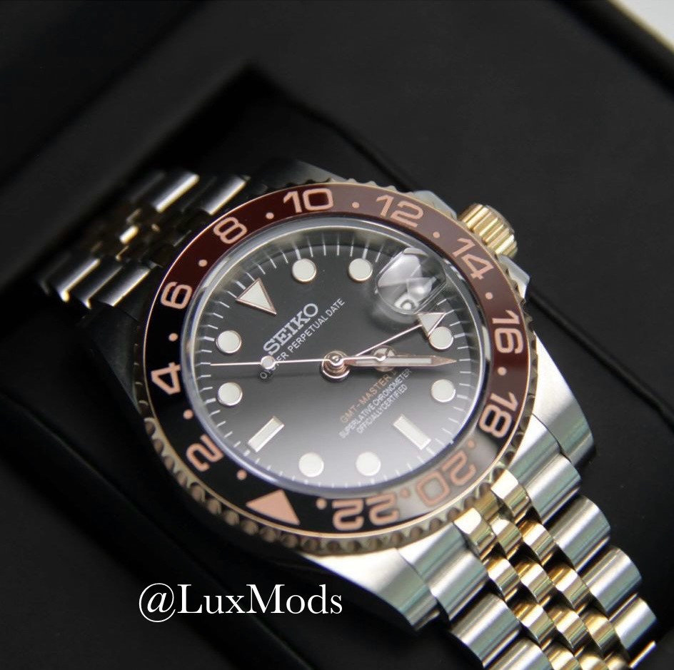 GMT Rootbeer Seiko Mod, Men's Fashion, Watches & Accessories, Watches ...
