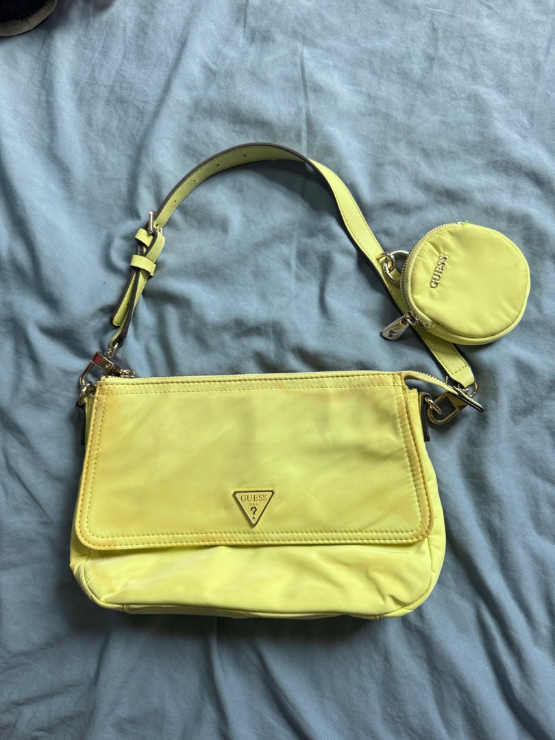 Guess yellow shoulder bag, Women's Fashion, Bags & Wallets, Shoulder ...