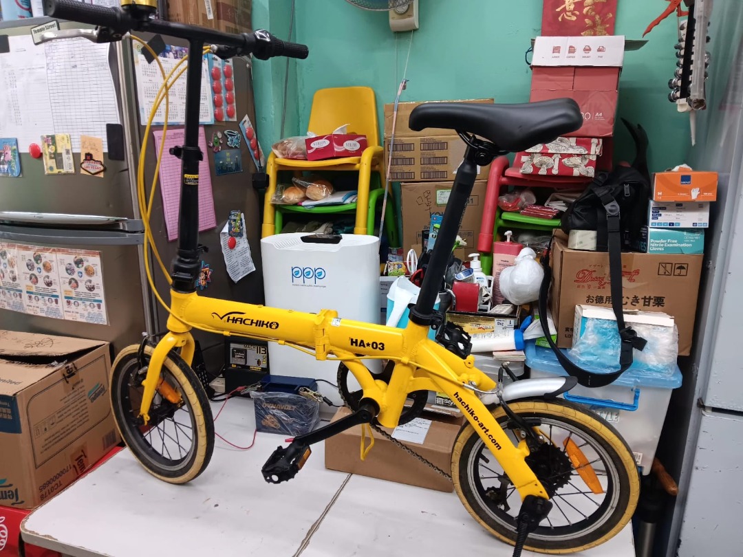 Hachik Ha03 14吋摺疊車，大人細佬都適合，快拆坐通，shimano 6速，鋁架，V煞，企理免維修，可預約到實體店試車，售價$490 ...