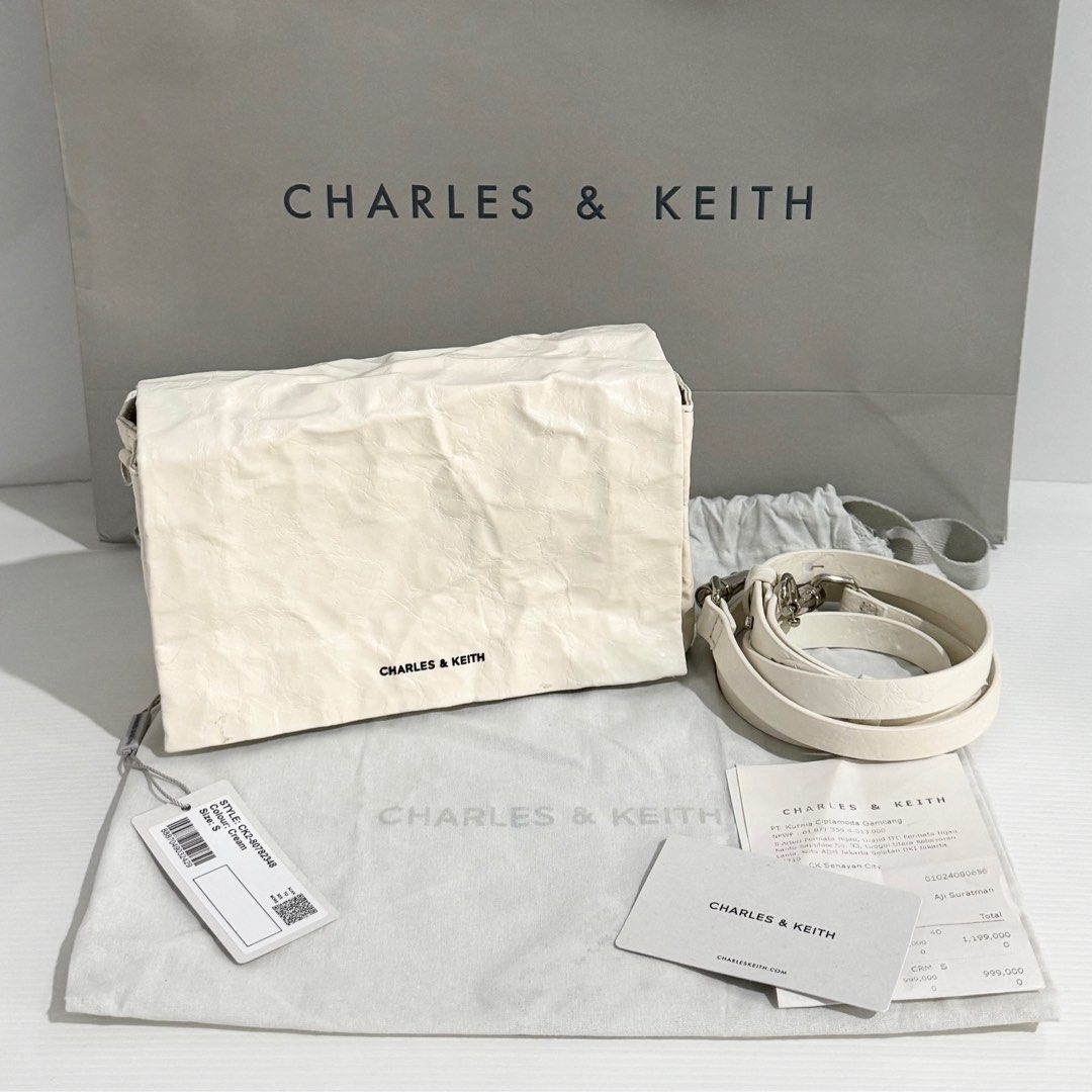 HRG NETT authentic charles&keith matina crinkle effect crossbody mini ...