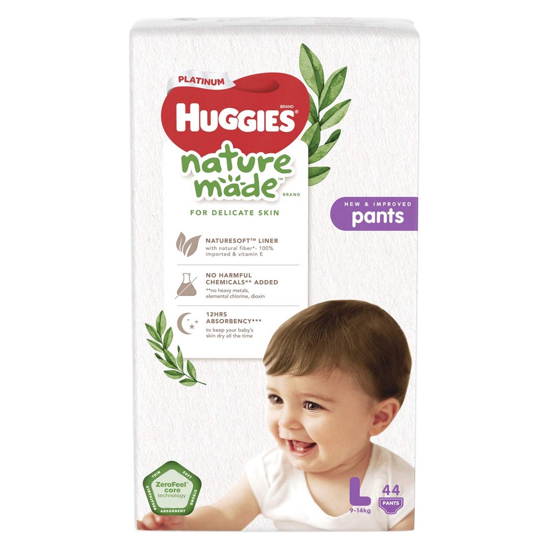 Huggies Naturemade L pants diapers, Babies & Kids, Bathing & Changing ...