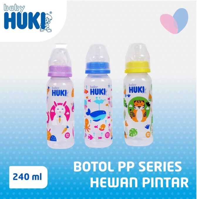 HUKI Botol PP SP Round 240 ML Dot Silicone Orthodontic, Bayi & Anak ...