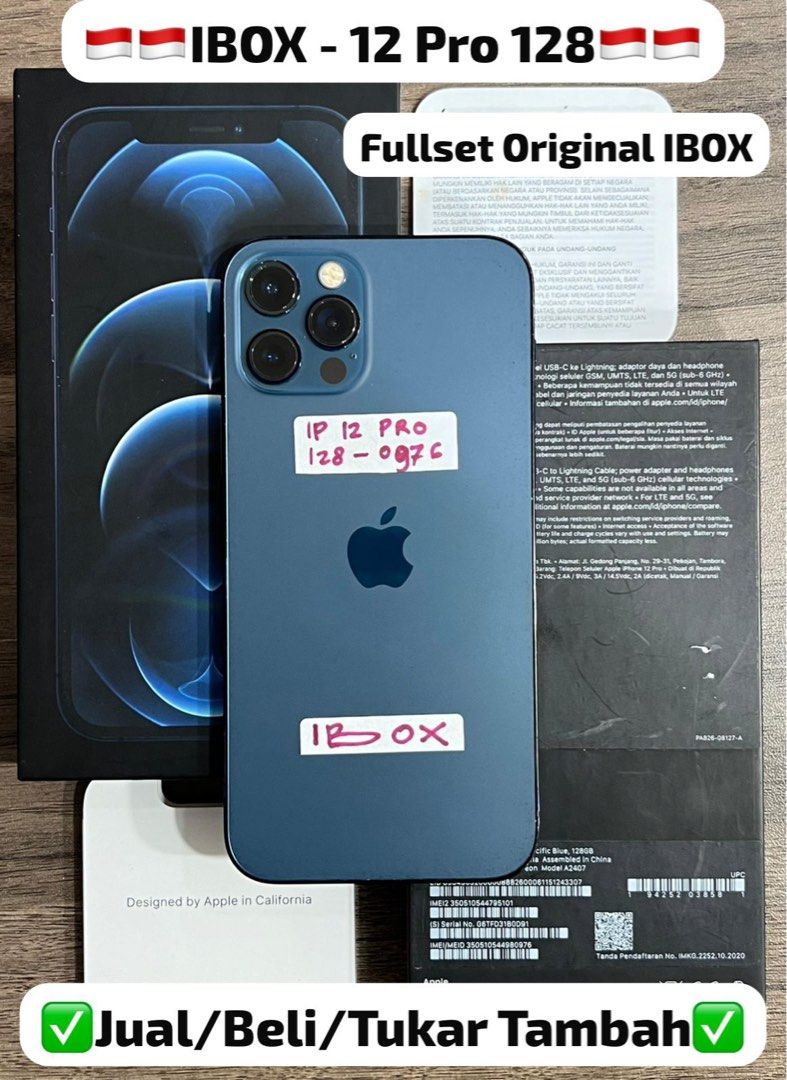 Iphone 12 Pro 128 Gb Pasific Blue Ibox, Telepon Seluler & Tablet ...