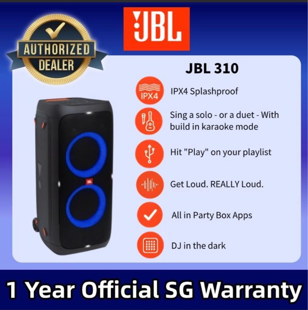 JBL Party Box 310 Portable Speaker Bluetooth RGB Led, Audio, Soundbars ...