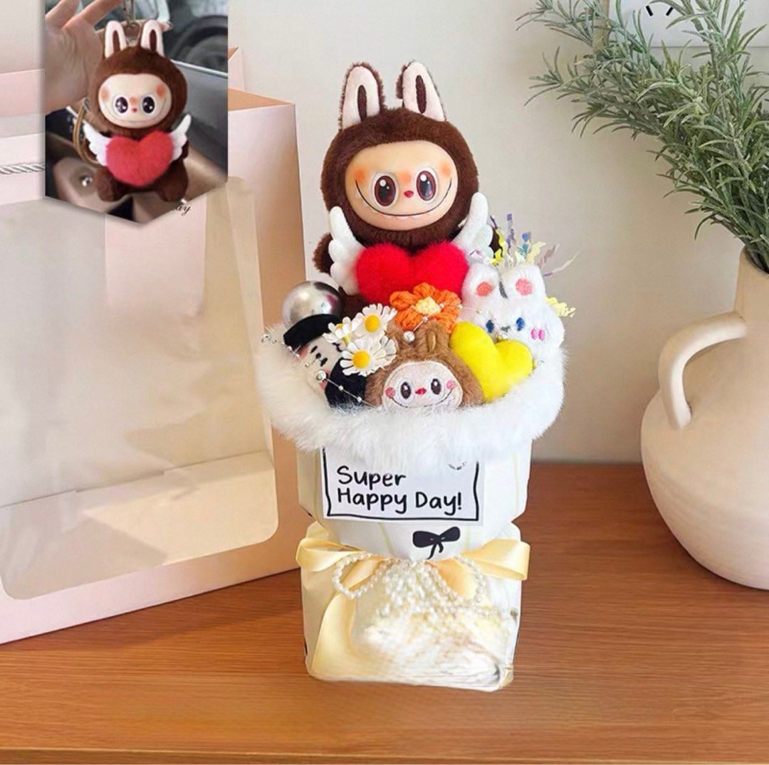 Labubu Plush Flower Bouquet | Cute Gift for Birthdays, Anniversaries ...