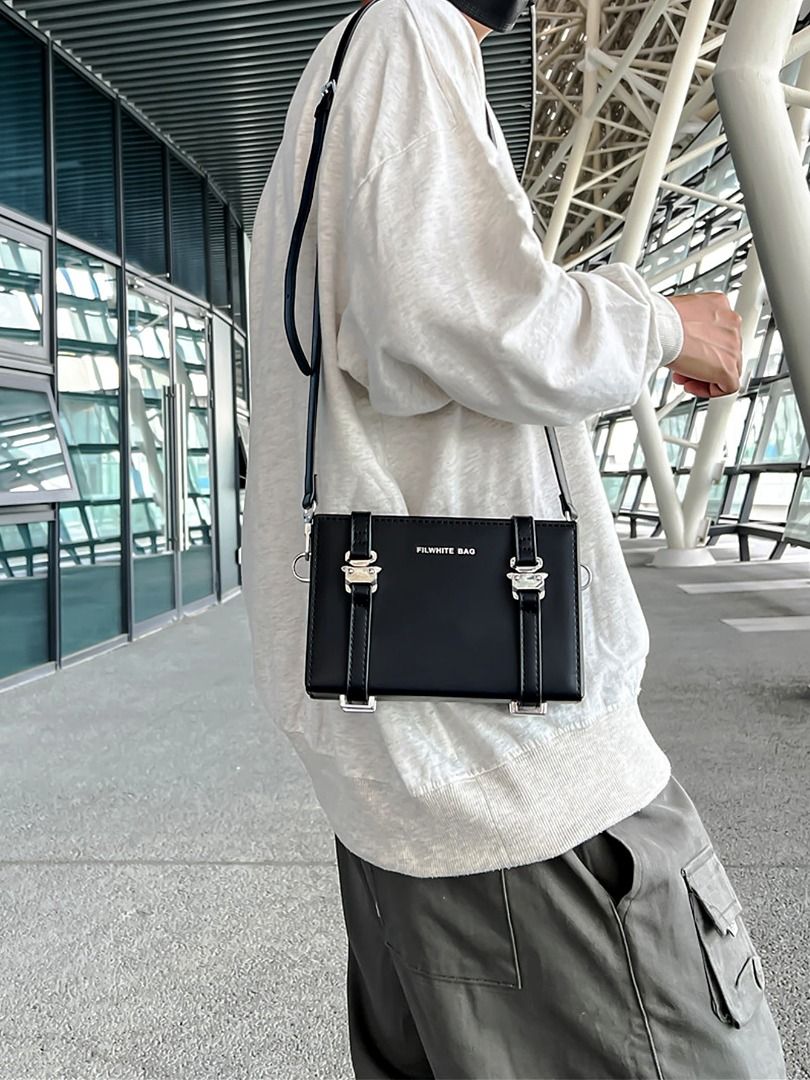 Men's Small Shoulder Bag Hip-Hop Streetwear Personality Box Bags for ...