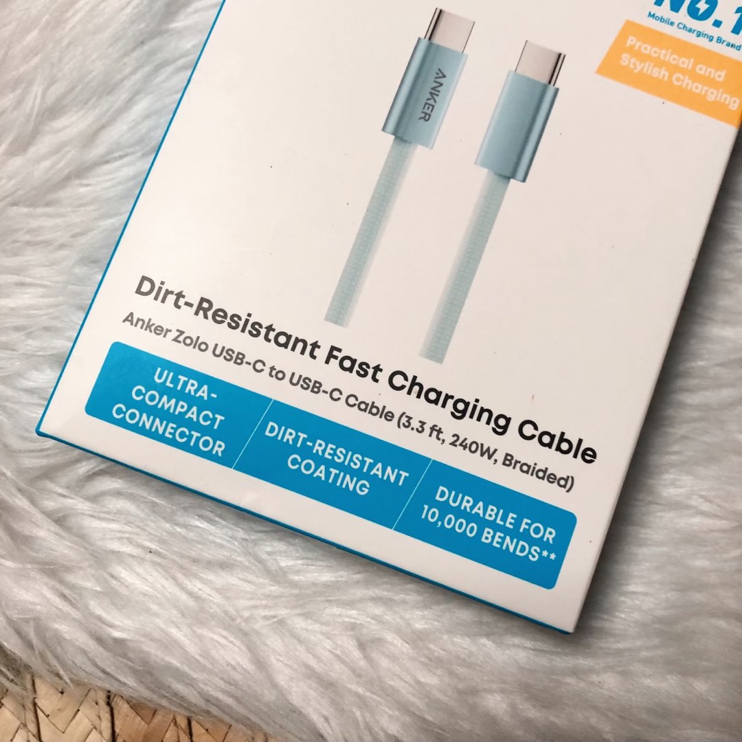 ORIGINAL ANKER ( TYPE- C TO TYPE-C ) USB - C 60 WATTS CABLE 1M ANDROID ...