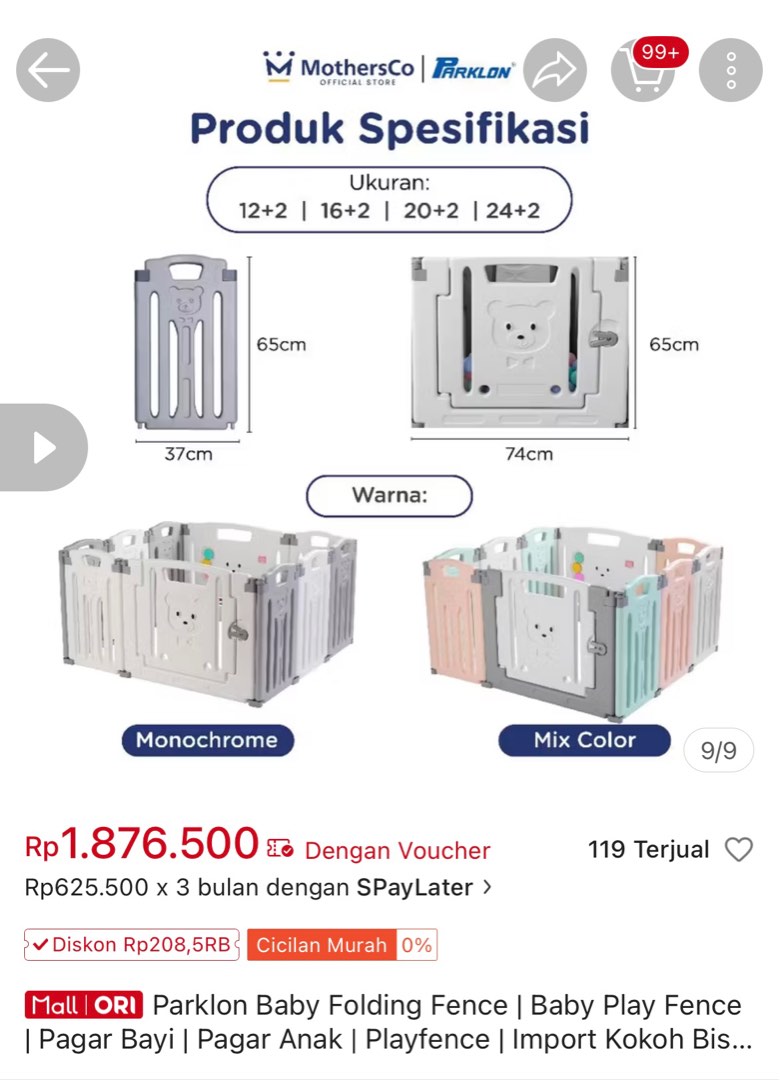 Pagar Bayi by Parklon, Bayi & Anak, Mainan & Baby Walker di Carousell