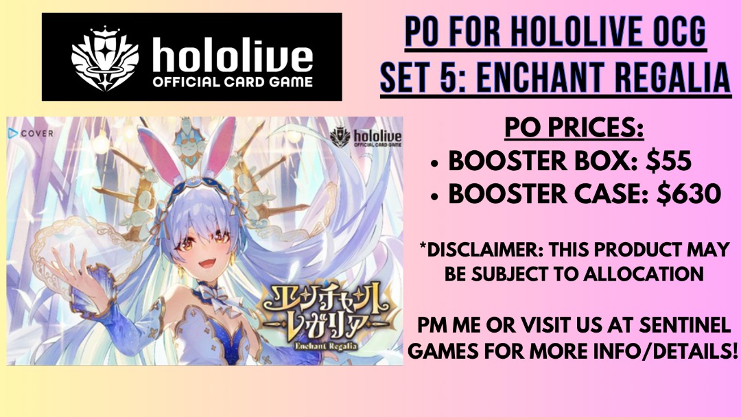 PO for Hololive OCG Set 5: Enchant Regalia! [hBP-05], Hobbies & Toys, Toys & Games on Carousell