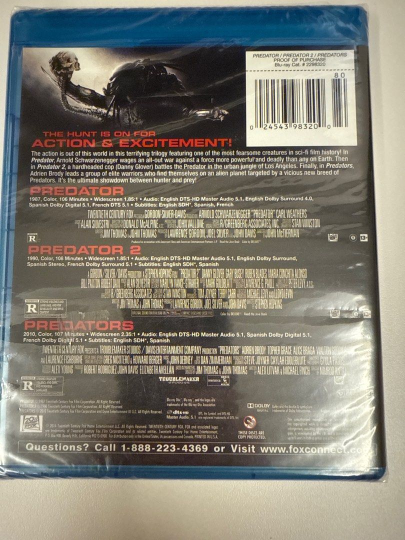 Predator Triple Feature Blu-ray, Hobbies & Toys, Music & Media, CDs ...