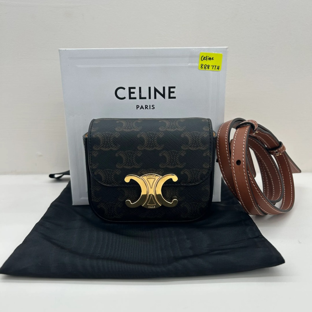 PREOWNED CELINE MINI CLAUDE IN TRIOMPHE CANVAS (W-IE-2232), Women's ...