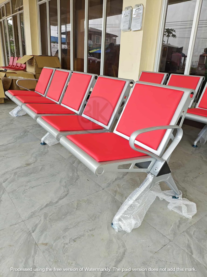 STEEL CUSHION GANG CHAIR | 5 SEATER WAITING CHAIR | TERMINAL CHAIR ...