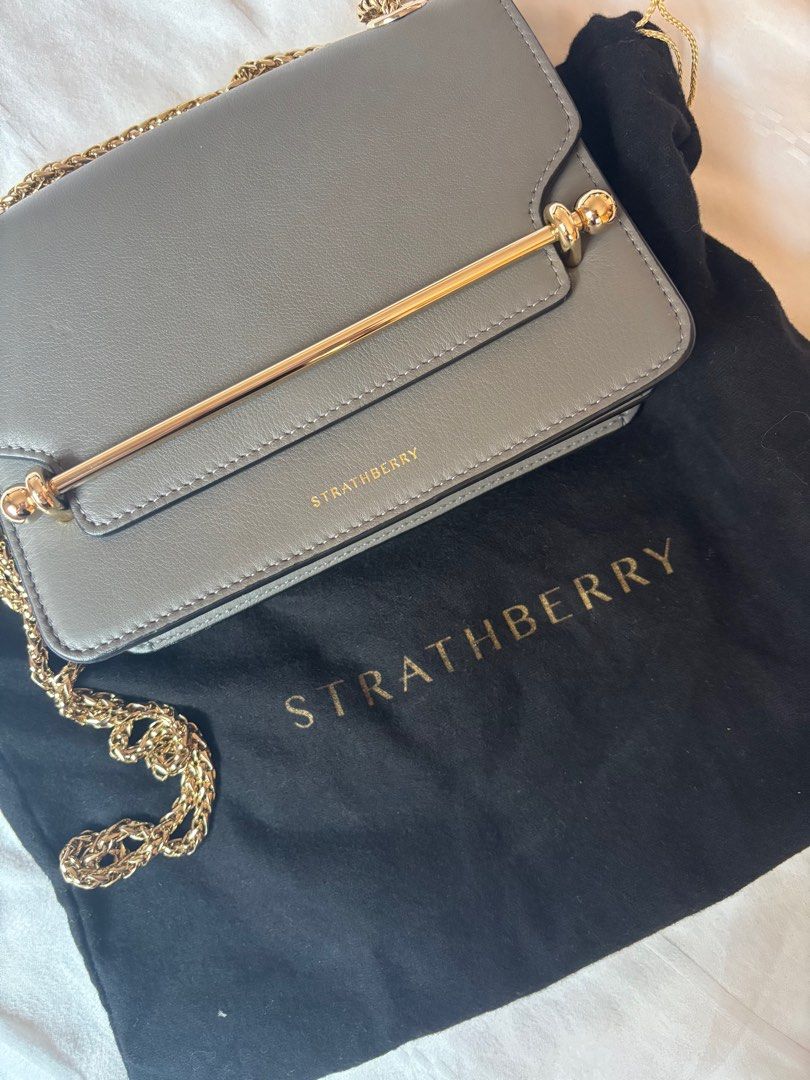 Strathberry East/West Mini - Grey, Luxury, Bags & Wallets on Carousell