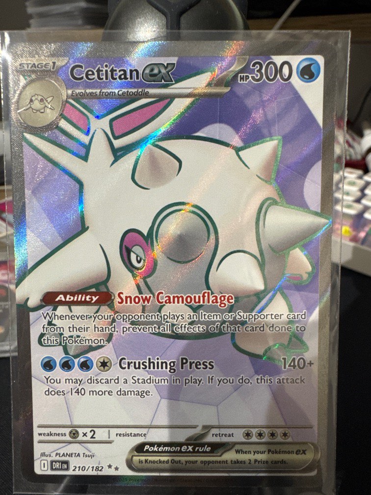 SV10 Pokemon TCG Destined Rivals Cetitan ex full art #210, Hobbies ...