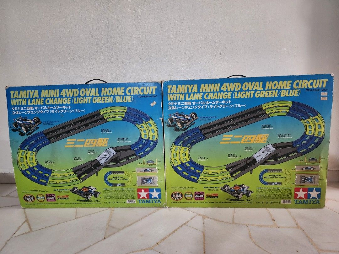 4 Full Sets Tamiya Mini 4WD Oval Home Circuit with Lane Change, Hobbies ...
