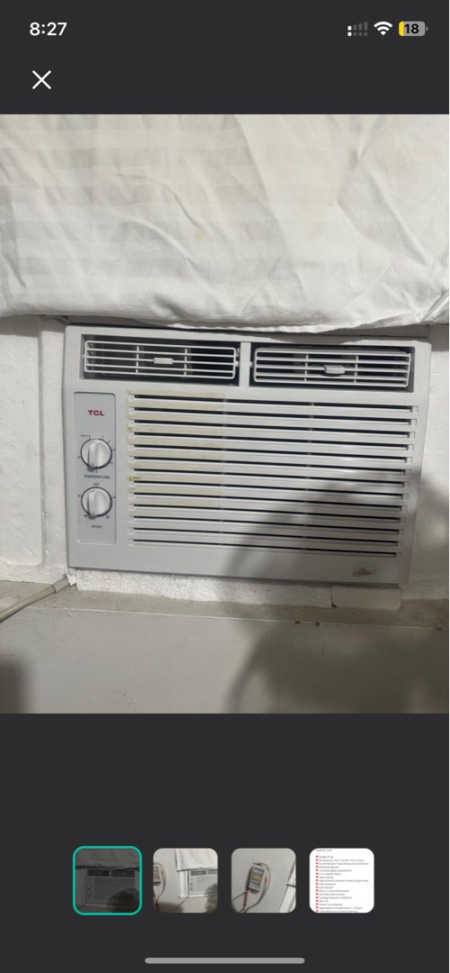 TCL Window Type Aircon Manual .6HP, TV & Home Appliances, Air ...