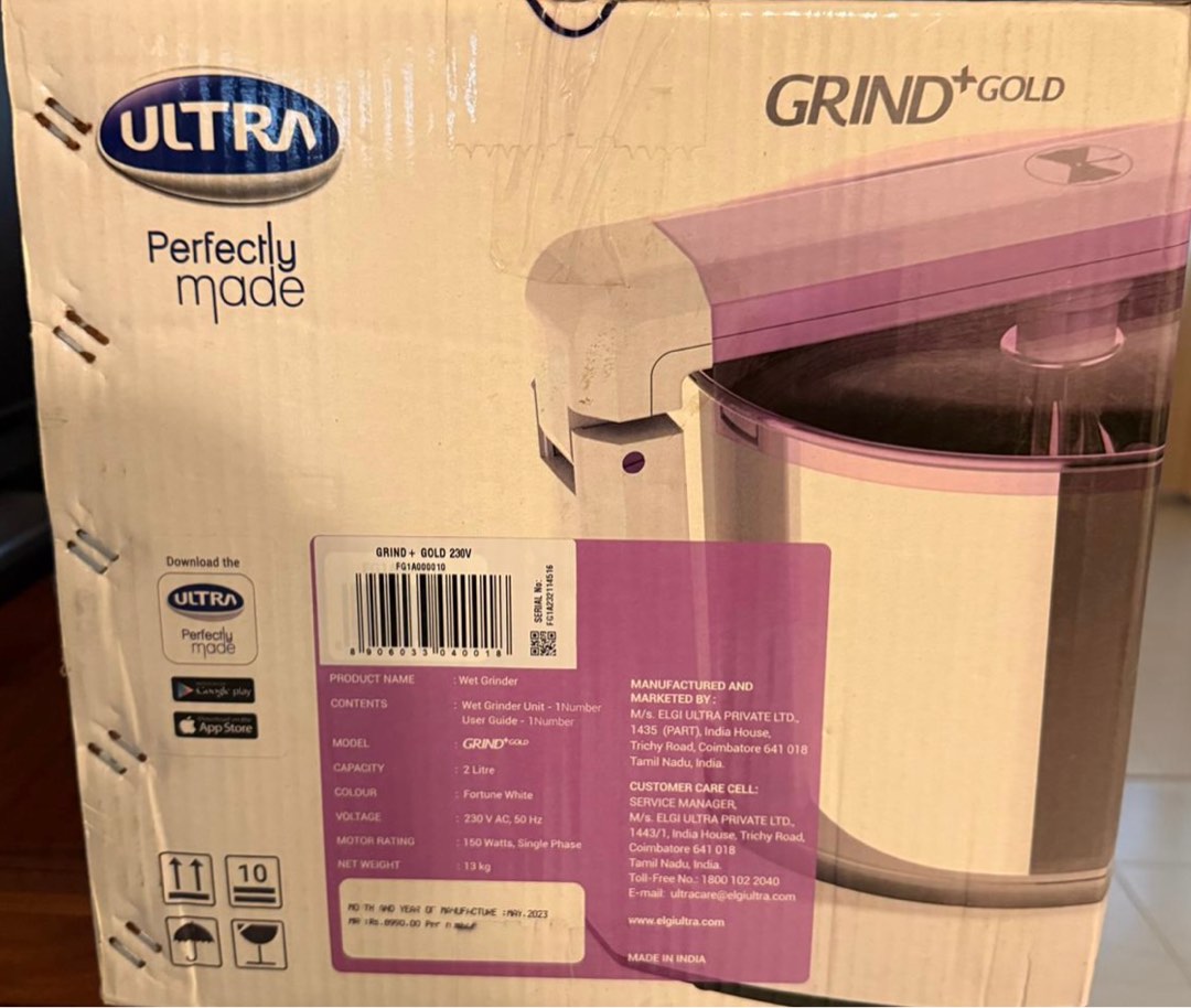 Ultra Grind+ Gold Wet Grinder - 2L, Furniture & Home Living, Bathroom ...