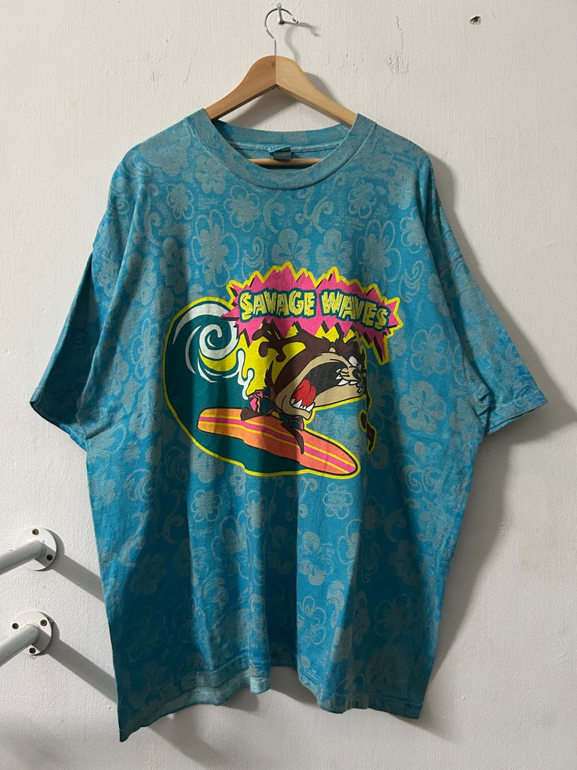 Vintage AOP Cartoon Tazmania, Men's Fashion, Activewear on Carousell