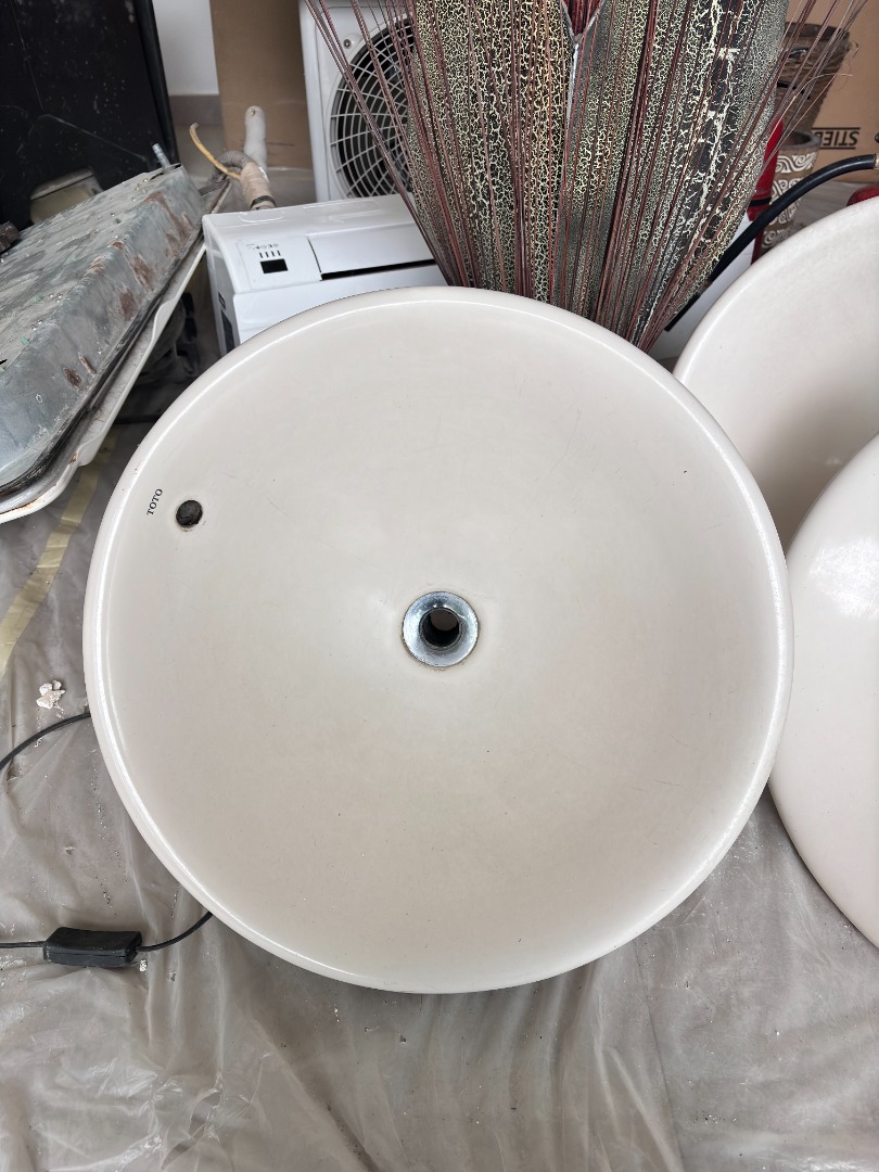 Wastafel Sink Terrazo Cream Bulat, Perabotan Rumah di Carousell