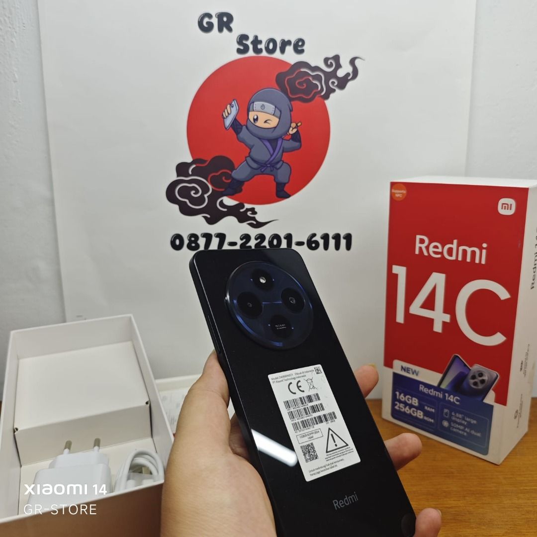 Xiaomi Redmi 14c 8/256 Black Resmi 99% Mulus Like NEW, Telepon Seluler ...