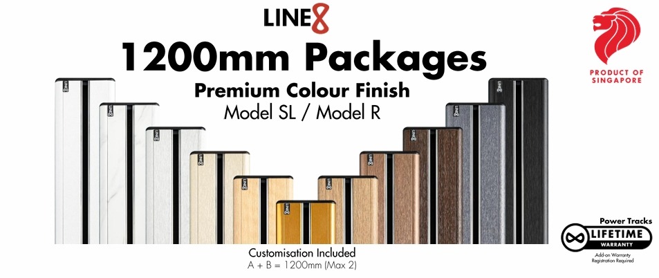 1.Line8 Power Track Model SL/R 1200mm + 4 x Zen British Adaptor Package ...