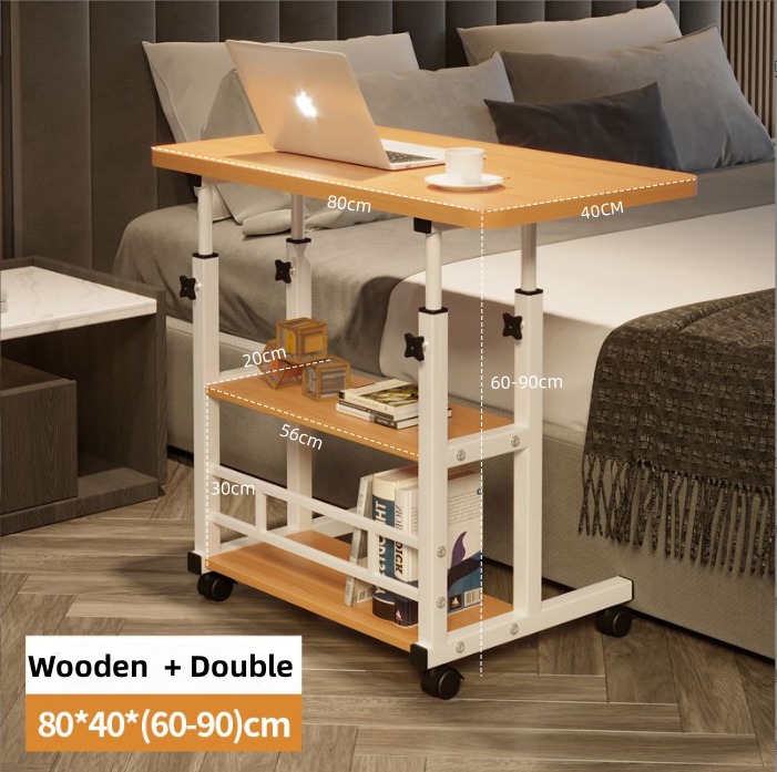 Adjustable Laptop Table | Rolling Study Table | Bedside Work Table ...