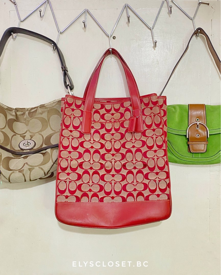 Coach Ted Signature Monogram tote, Luxury, Bags & Wallets on Carousell