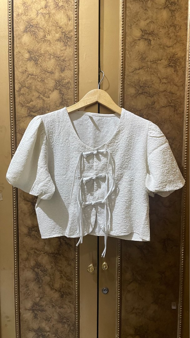 Crop top puffy coquette cheongsam korean style fairycore cottagecore ...