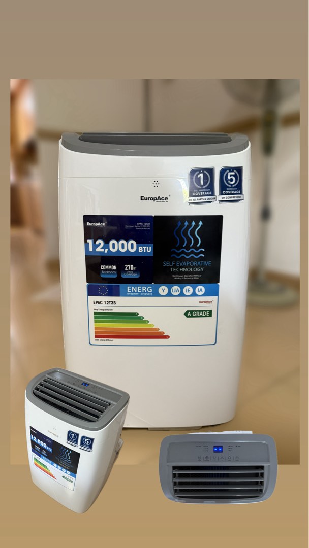 EuropAce 12,000 Btu Portable Aircon, TV & Home Appliances, Portable Air ...