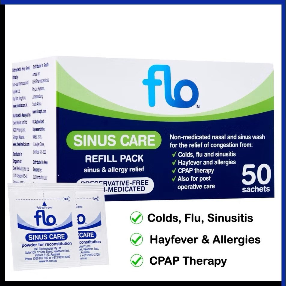 FLO nasal sinus care refill pack (50PCS), Health & Nutrition, Medical ...