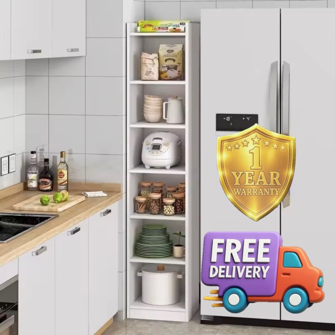 [FREE DELIVERY] Tall Narrow Kitchen Cabinet | Vertical Pantry Storage ...