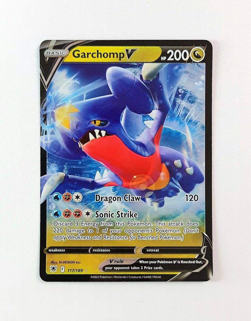 ENG 117/189 Garchomp V Full Art Ultra Rare include New Double Sleeve ...