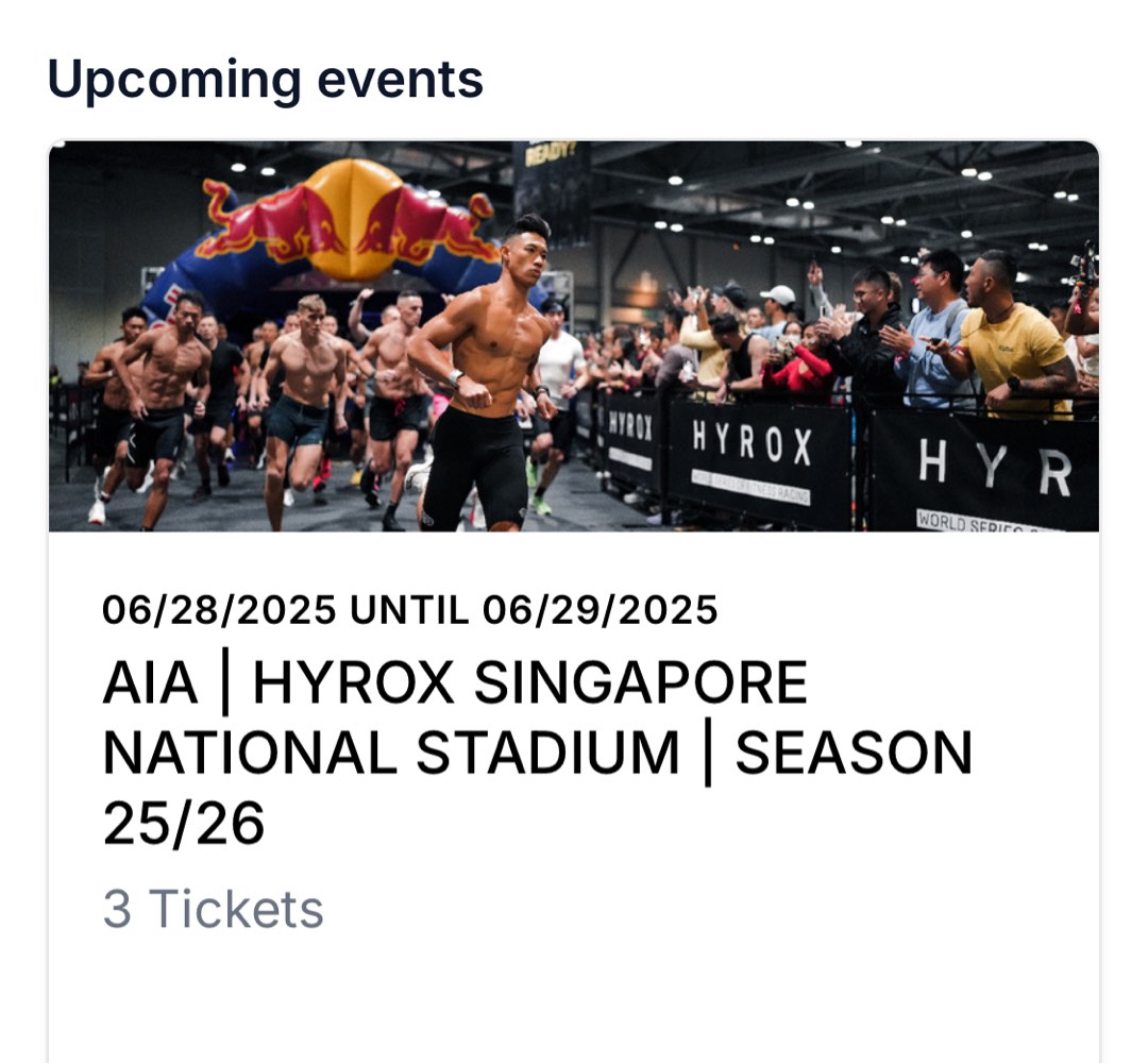 Hyrox Singles Men Ticket, Tickets & Vouchers, Event Tickets on Carousell