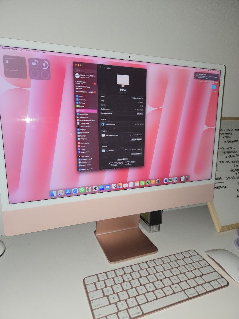 IMAC M3 PINK 256GB NEW, Computers & Tech, Desktops on Carousell