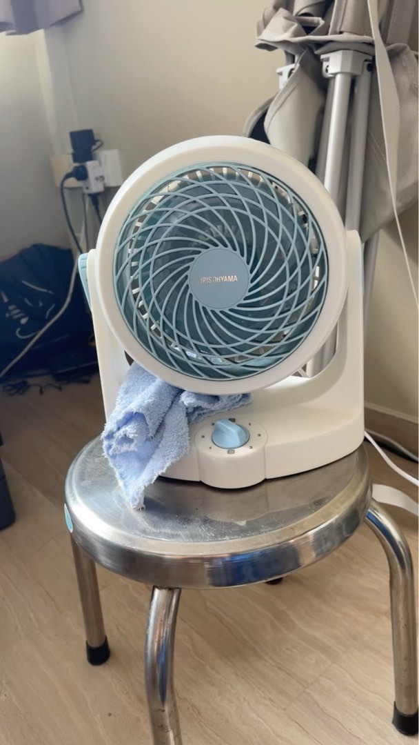 IRIS OHYAMA Portable Fan - White and Blue, Furniture & Home Living ...