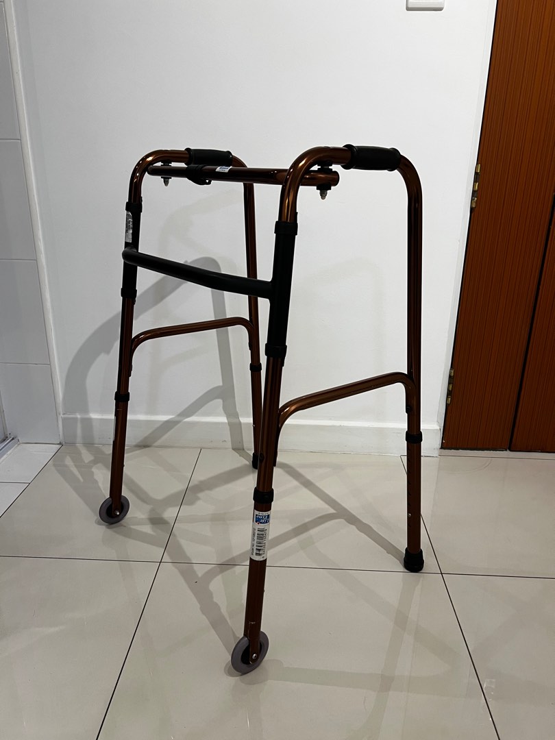 Lifeline Aluminium Foldable Walking Frame with front castors, Health ...