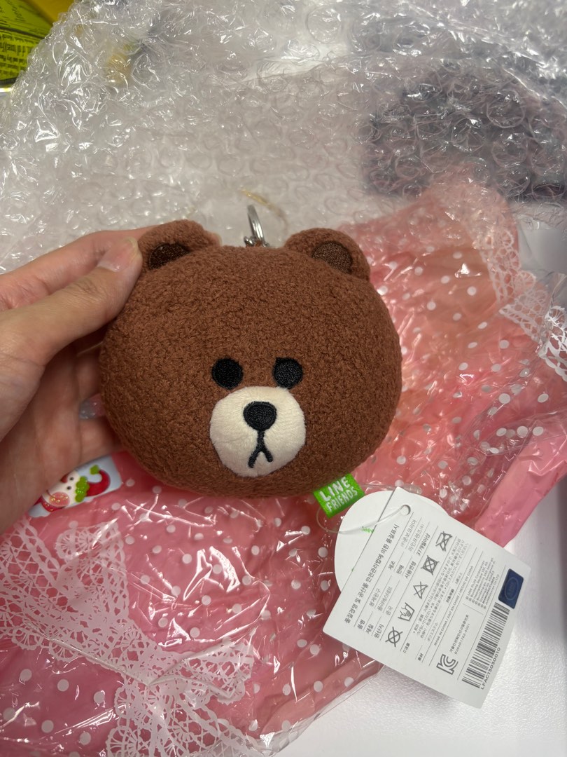 LINE friend Brown head plush keychain, Hobbies & Toys, Toys & Games on ...