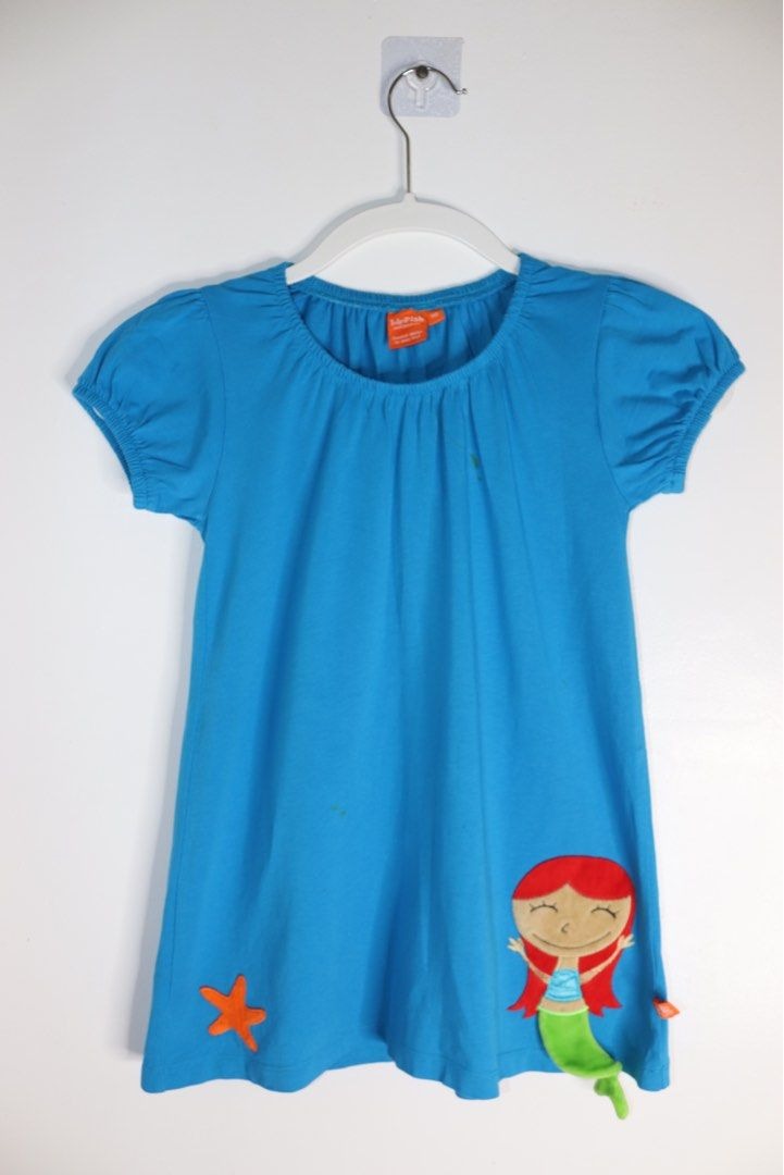 #33 LipFish 110cm 5 Year Old Mermaid Blue Off Shoulder Dress Baby Girl ...