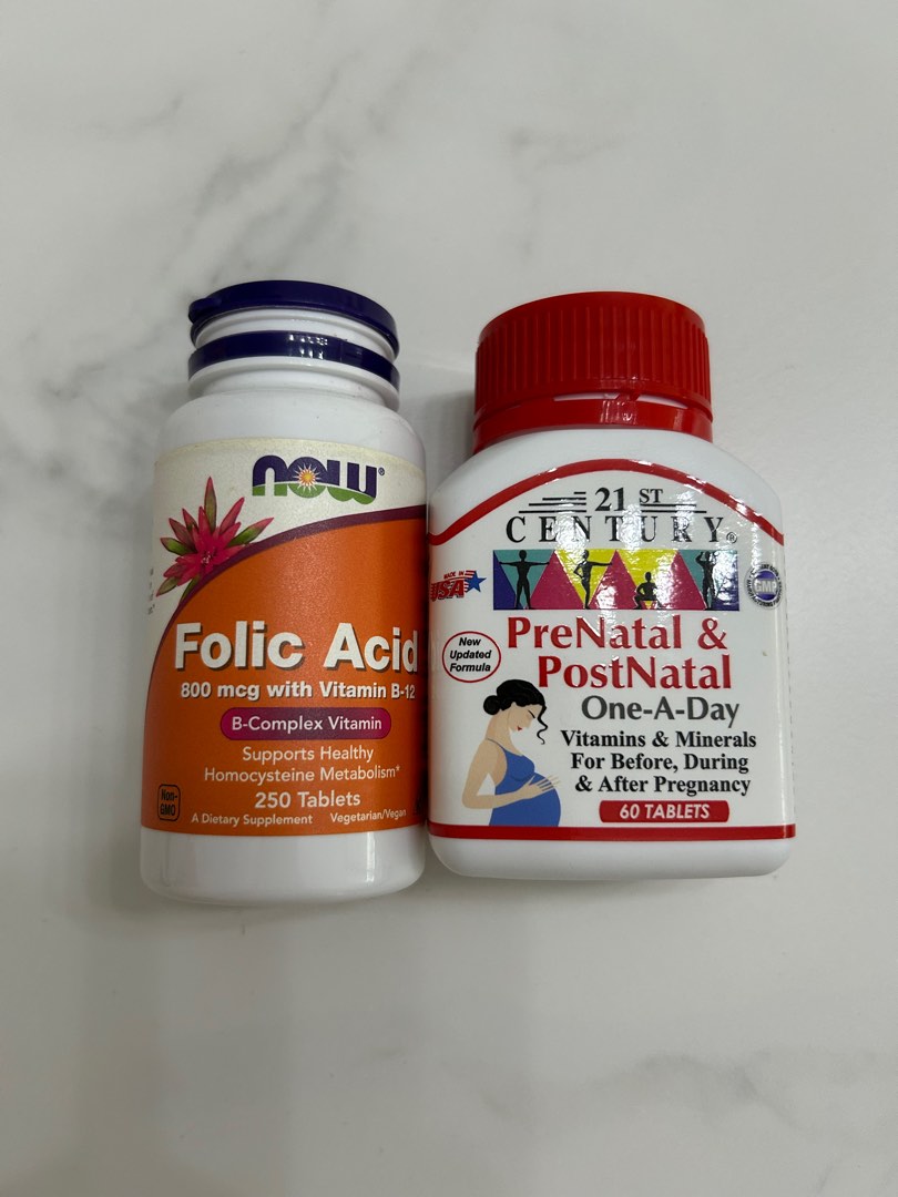 NOW Folic Acid and 21st Century Prenatal, Postnatal Supplements, Health ...