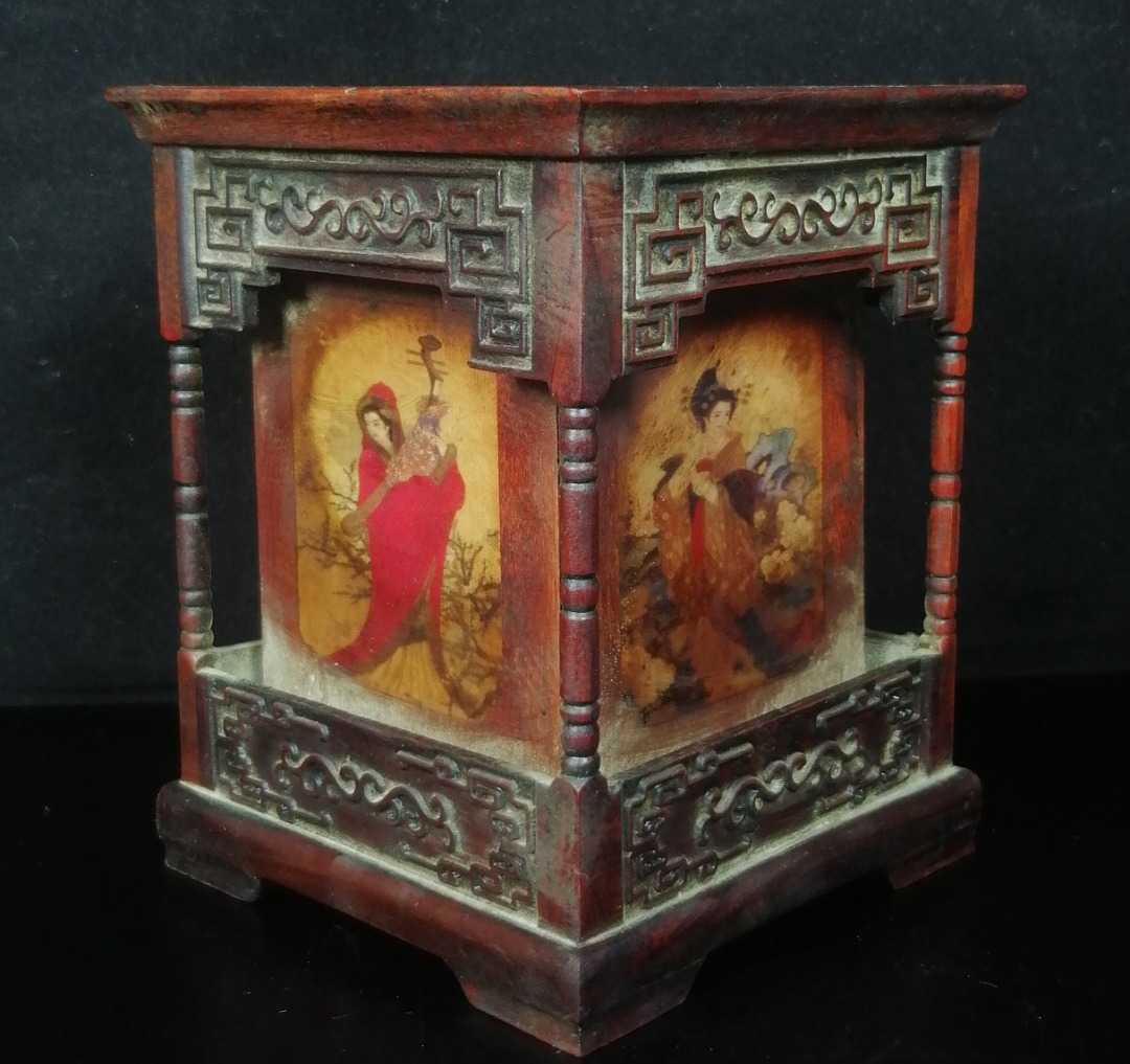旧藏老黄杨木巜四大美女》笔筒Old boxwood pen holder "Four Beauties", Hobbies & Toys ...
