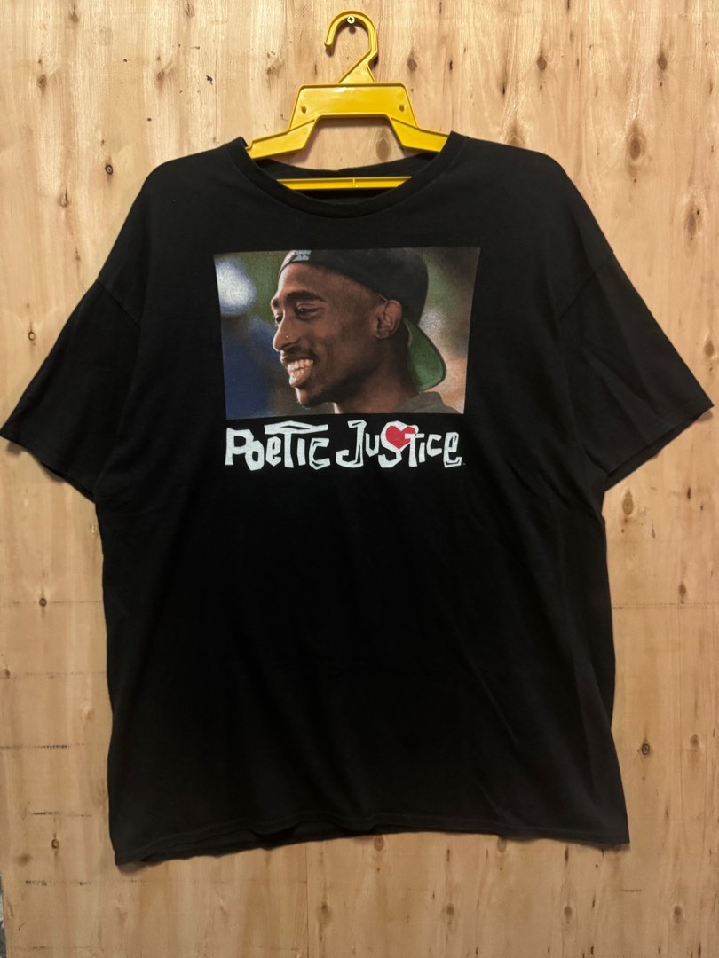 Poetic Justice Tupac Shakur Black Tee, Men's Fashion, Tops & Sets ...