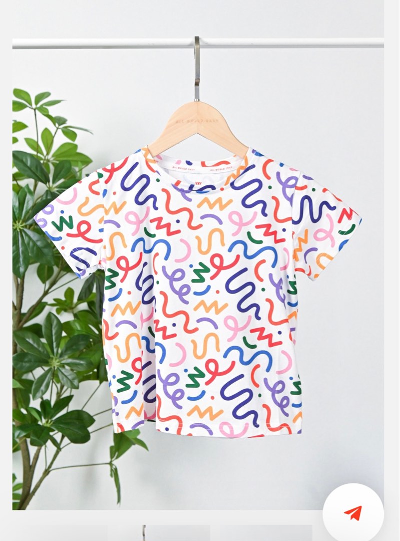 Rainbow Squiggly Unisex Kids Tee ( 3 years old), Babies & Kids, Babies ...