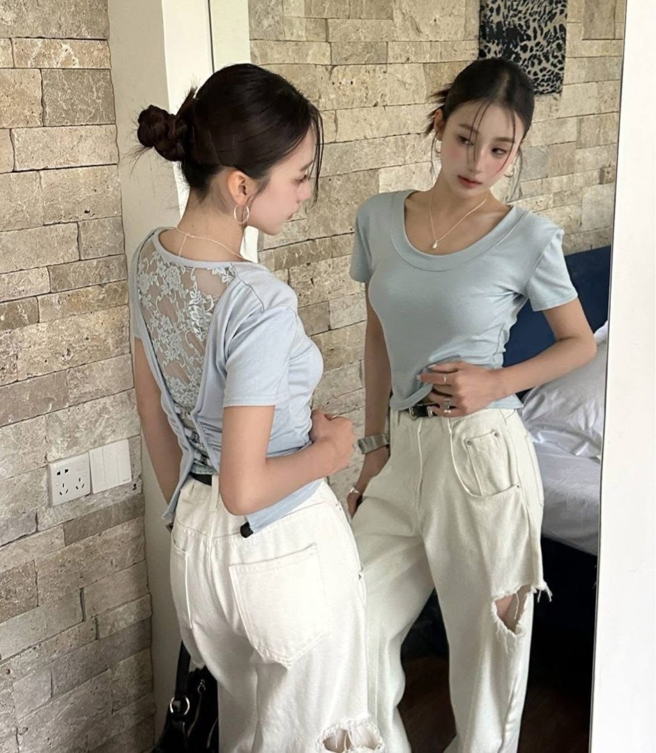 Sexy back lace top, Women's Fashion, Tops, Shirts on Carousell