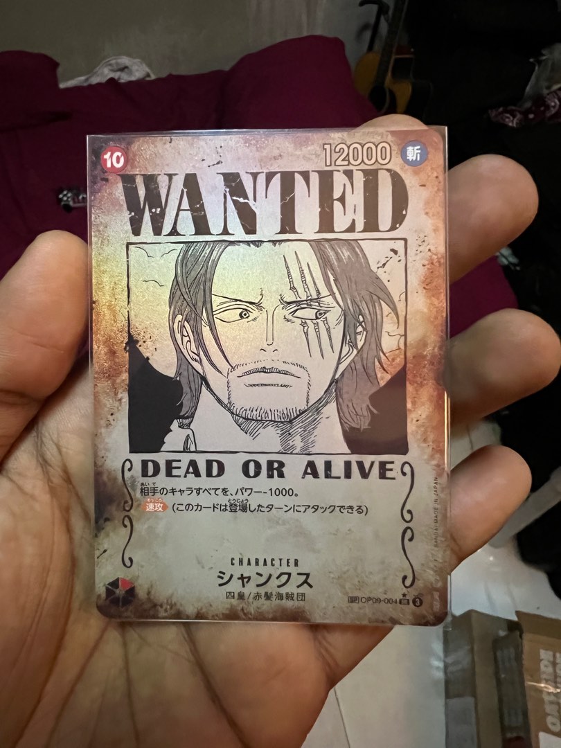Shanks Wanted OP09-004 Emperors of the New World, Hobbies & Toys, Toys ...